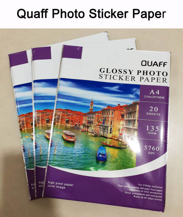 Quaff Photo Sticker Paper A4 135gsm/ 90gsm (1pack) | Lazada PH