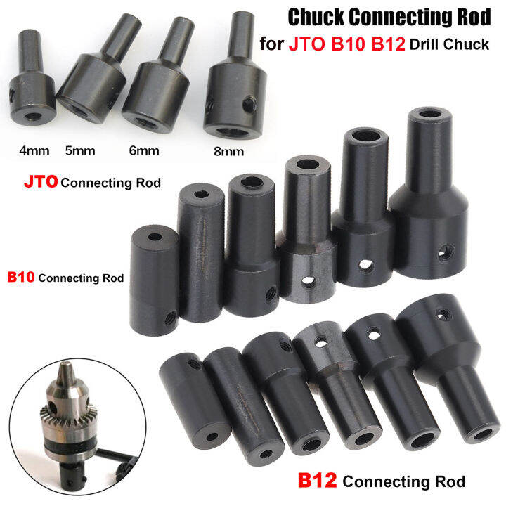 JTO B10 B12 Chuck bor batang penghubung 3.17mm/4mm/5mm/6mm/8mm/10mm/12mm/14mm lengan baja ...