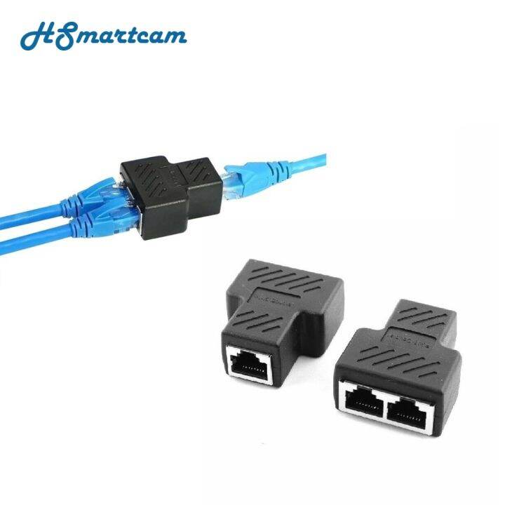 RJ45 SPLITTER ADAPTER LAN NETWORK ETHERNET CABLE 1-2 WAY DUAL CONNECTOR ...