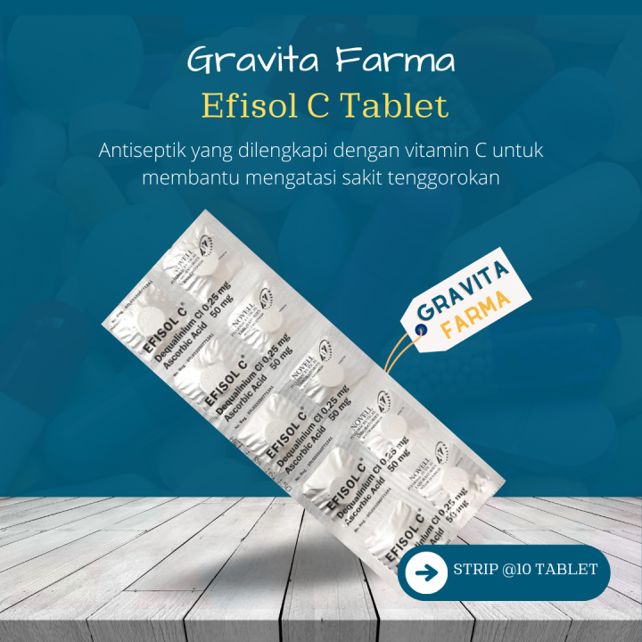 Efisol C STRIP 10 Tablet - Mengatasi Sakit Tenggorokan | Lazada Indonesia
