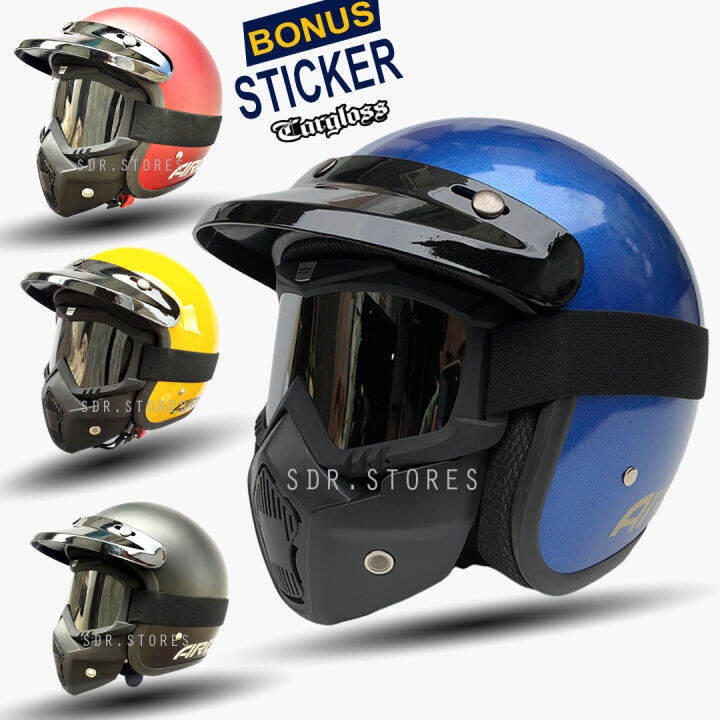 Helm Retro Kaca Google Mask Keren Model Mods and rockers | Lazada Indonesia