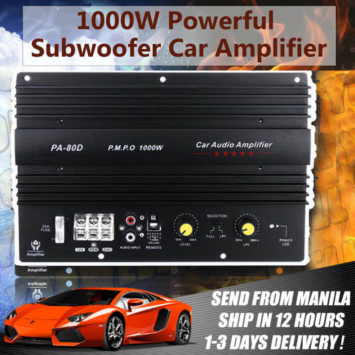 12V 1000W Powerful Bass Subwoofer High Power Mono Car Audio Amplifier ...