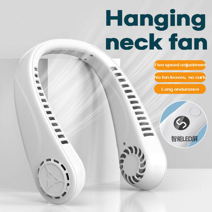 Neck Fan New Portable Adjustable Super Cool Rechargeable USB Digital ...