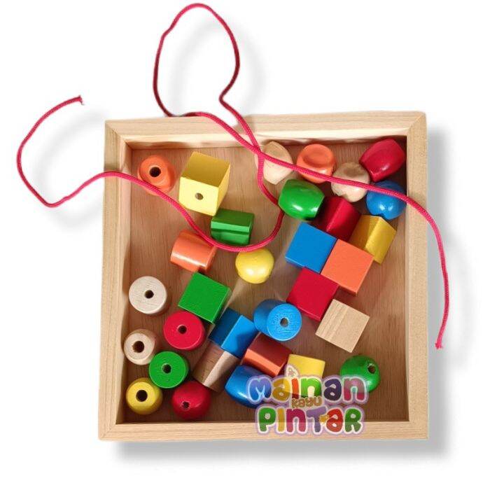 Mainan Edukasi Anak Ronce Box Balok Kayu Ronche Meronce Bentuk Geometri ...
