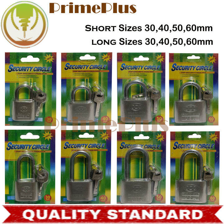 Security Circle Top Security Padlock with 4 keys 30mm, 40mm, 50mm, 60mm ...