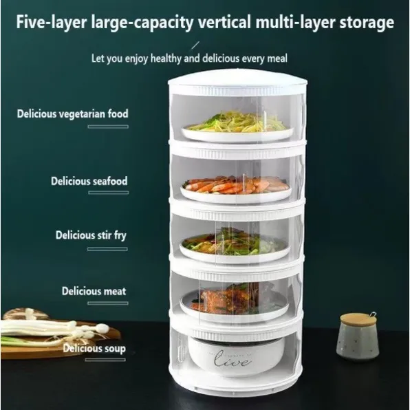 IVY 5 Layer Food Keeper Warm Keeper Food cover Transparent Stackable ...