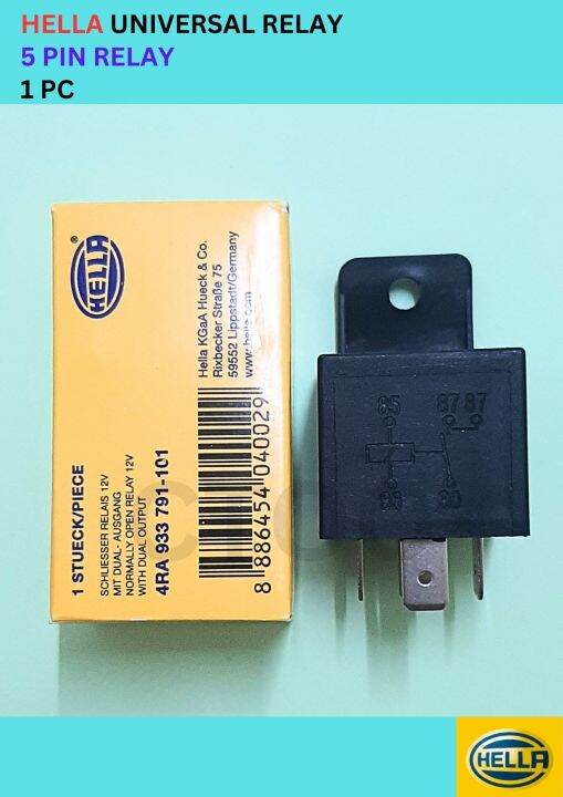 HELLA Universal Automotive Relay 12V 30A 5 Pin Relay | Lazada