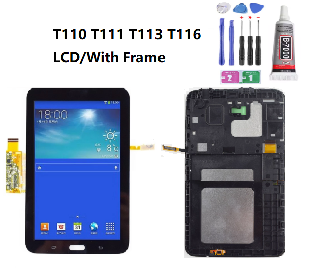จอ LCD สำหรับ Samsung Galaxy TAB 3 Lite T110 T111 T113 T116 LCD Digitizer Assembly With Frame ...