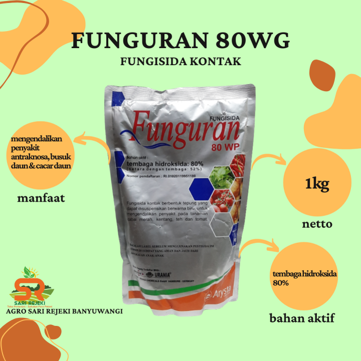 FUNGURAN 80WP 1KG FUNGISIDA KONTAK TEMBAGA HIDROKSIDA | Lazada Indonesia