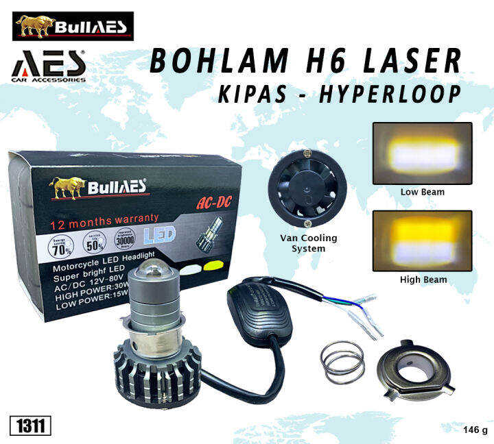 Lampu Led Laser Dual Socket H6 H4 Hyperloop AC DC BULLAES | Lazada ...