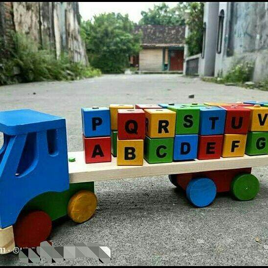 mainan anAK truk container Huruf abjad balok warna | Lazada Indonesia