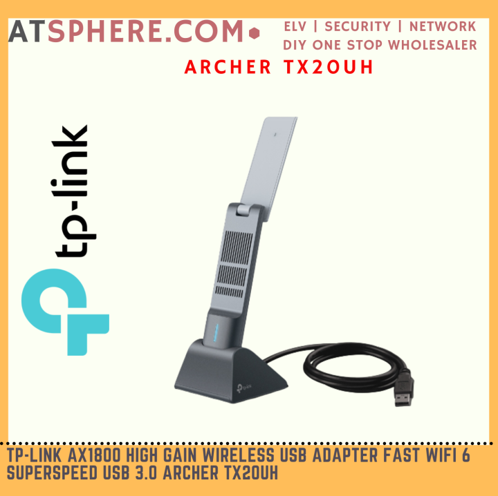 TP-LINK Tplink AX1800 High Gain Wireless USB Adapter 1201Mbps Dual Band ...