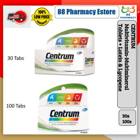 Centrum Multivitamin-Multimineral 30s/ 100 TabletsEXP:11/23 & 02/24 ...
