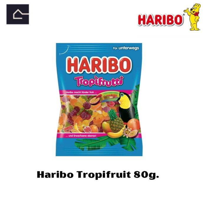 Haribo Tropifruit ฮาริโบ้ เยลลี่ รสโทรพีฟรุต ขนาด 80 กรัม(g.)BBE:10/ ...
