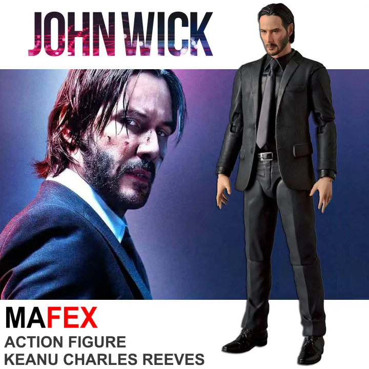 Model โมเดล ของแท้ 100% Mafex Medicom Toy John Wick จอห์น วิค แรงกว่านรก เคอานู Keanu Charles ...