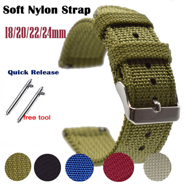 สายนาฬิกาผ้าใบไนลอนสำหรับสายนาฬิกา Rolex 18Mm 20Mm 22Mm 24Mm ทอ Soft Quick Release สร้อยข้อมือสี ...