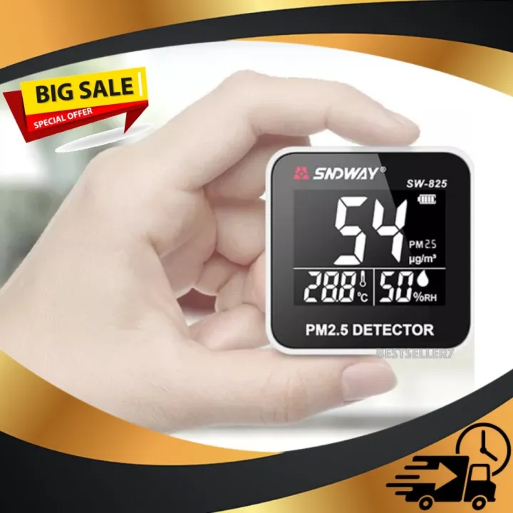 SNDWAY SW-825 เครื่องมือวัดคุณภาพอากาศแบบดิจิตอล หน้าจอเลเซอร์ PM2.5 ...