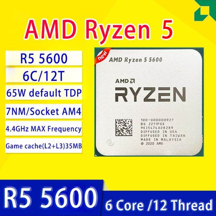New AMD Ryzen 5 5600 R5 5600 CPU gaming processor 3.5 GHz 6-core 12 ...