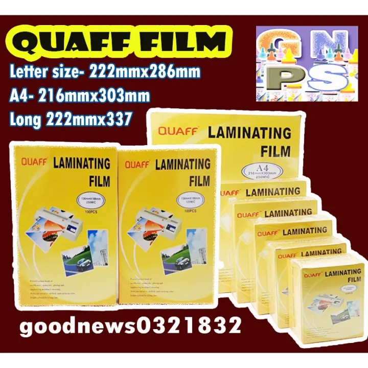 WOO- QUAFF LAMINATING FILM A4 SIZE/SHORT/LONG/ LIMITED FOR 25 PIECES ...