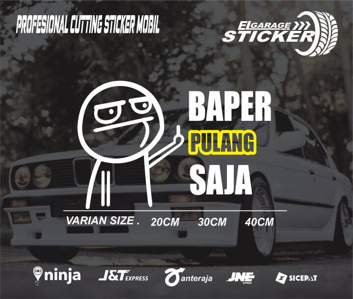 Stiker mobil animasi midle finger pucek x baper pulang saja stiker ...