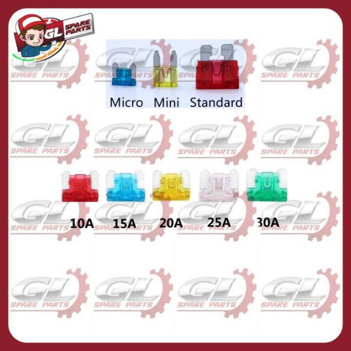 Micro Blade Fuse For Car Truck Motorcycle Plug In Fuse Fius Motosikal ...