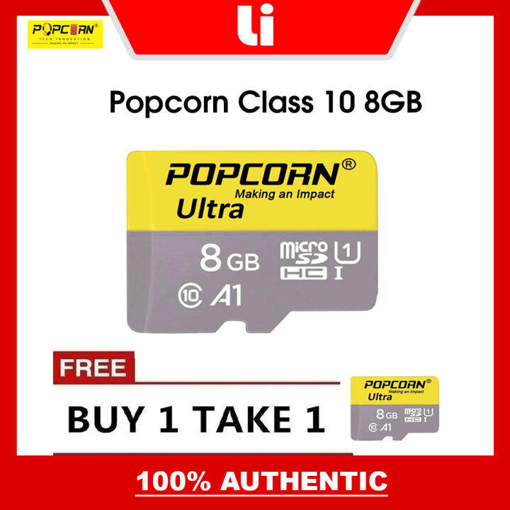 Popcorn Ultra Micro SD Cards Class 10 A1 Series USH-I Up to 98MB/s 8GB ...