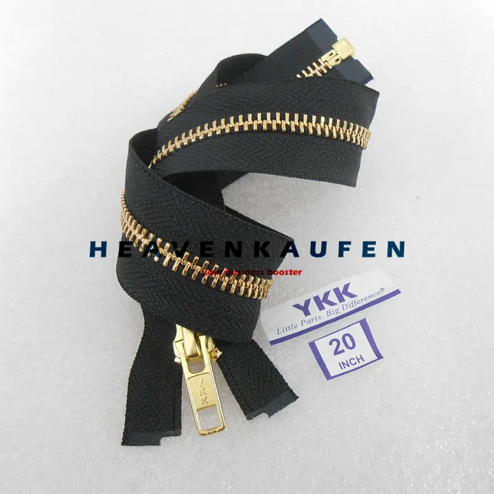 Resleting Zipper YKK Gigi Besi Metal 50 cm / 20 inch Hitam - Gold Emas Open End Buka Lepas Harga ...