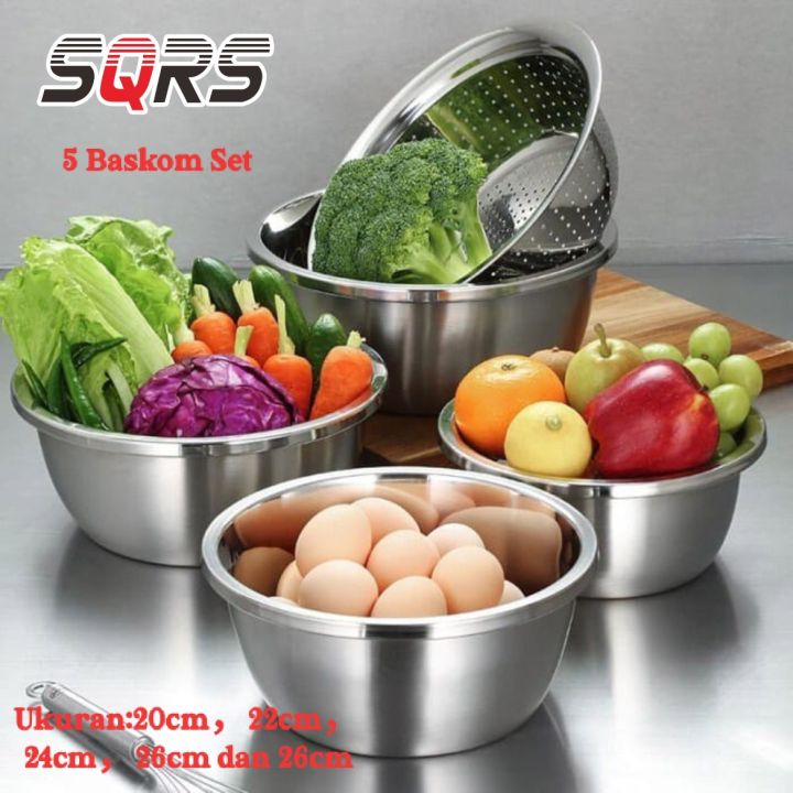 Baskom Stainless 5 Set | Lazada Indonesia