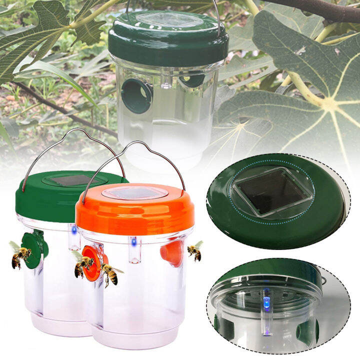 [คลังสินค้าพร้อม] Solar Powered Wasp Trap Fruit Fly Trap For Wasp Bees ...