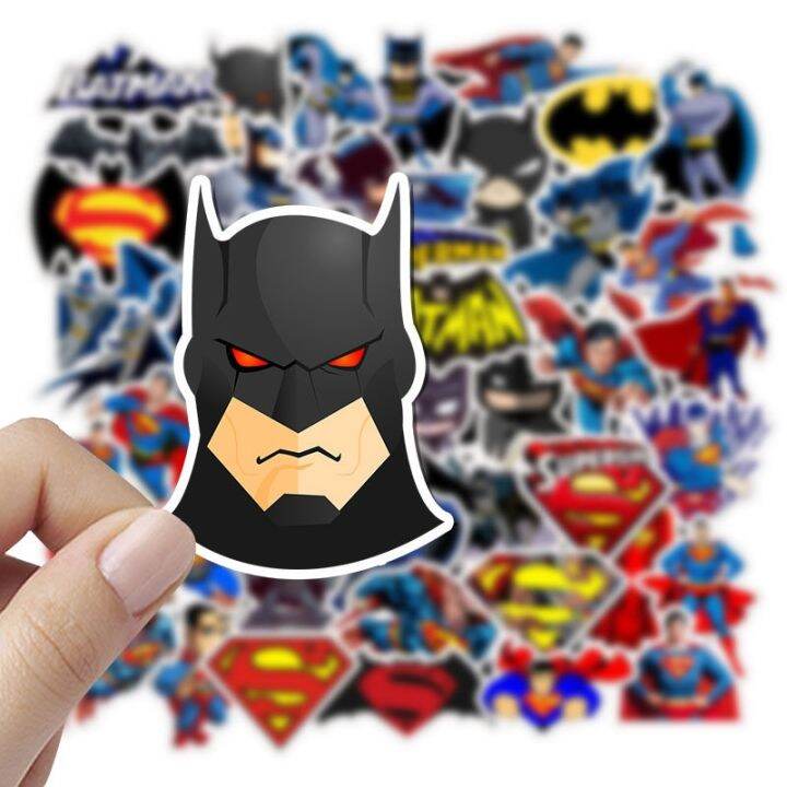 50pcs Cartoon Marvel Batman Stickers The Avengers Waterproof Sticker ...