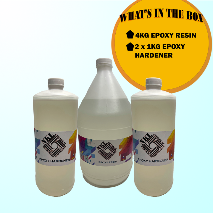 NKLCHEM EpoxyLuxe ClearShield. Epoxy Resin 6KG Set (4KG Epoxy Resin and ...