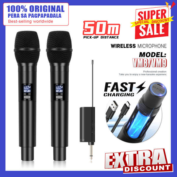 [Rechargeable microphone] VM8/VM9 professional hand-held dynamic ...