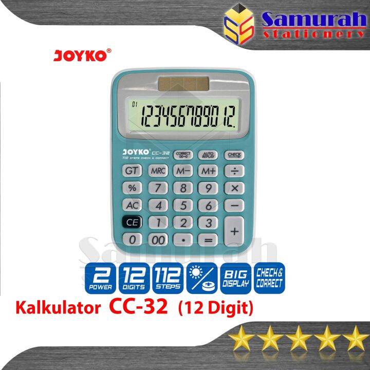 Kalkulator Meja Joyko CC 32 / Mesin Hitung CC-32 / Calculator 12 Digit ...