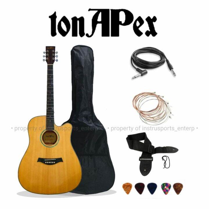 Guitar Acoustic tonAPex 41 inches with LCD EQUALIZER LC-5 with freebies ...