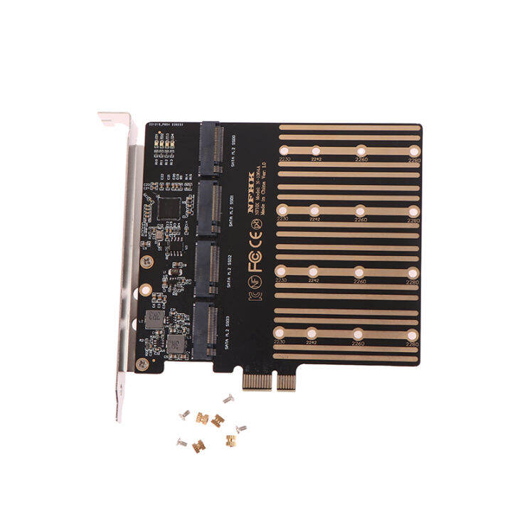 [Caquks] PCIE to M2 Adapter PCI Express X1 3.0 4 Port B Key M.2 NGFF ...