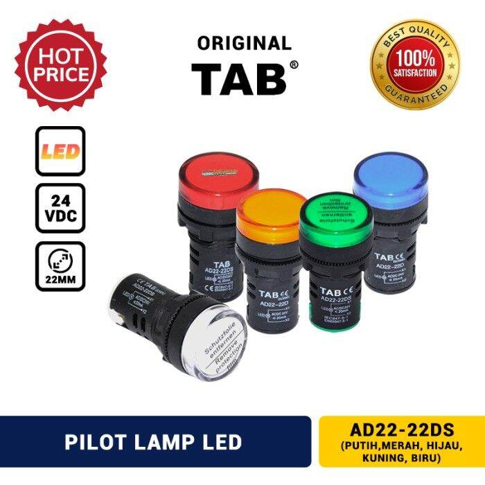 Pilot Lamp LED 22mm 24V DC AD22 - 22DS TAB - Nyala Lampu Terang | Lazada Indonesia