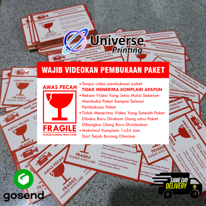 Sticker Olshop Packing Kemasan UNBOXING FRAGILE | Lazada Indonesia