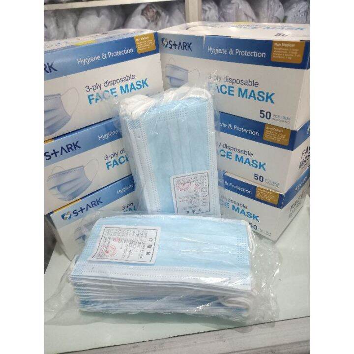 masker kuping biru 3 ply disposable face mask 1 box isi 50 pcs | Lazada ...