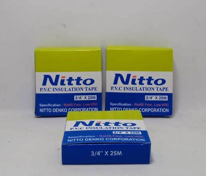 Harga Hemat !! 3 Pcs Isolasi Listrik Nitto 3/4 x 25 Meter / Solasi ...
