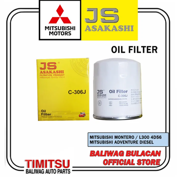 OIL FILTER MITSUBISHI L200 L300 ADVENTURE MONTERO 4D56 2008 - 2015 JS ...