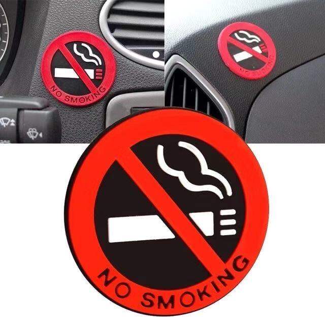 1pcs No Smoking Car Stickers Styling Round Red Sign Vinyl Sticker Use ...