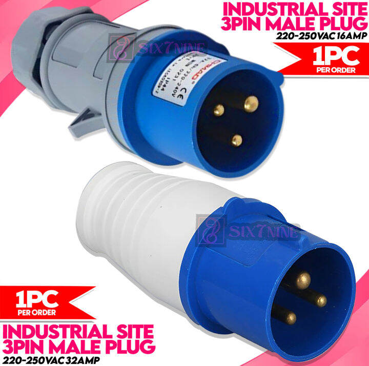 16A Industrial Plug 2P+E IP44 AC250V Electrical Connector Male ...