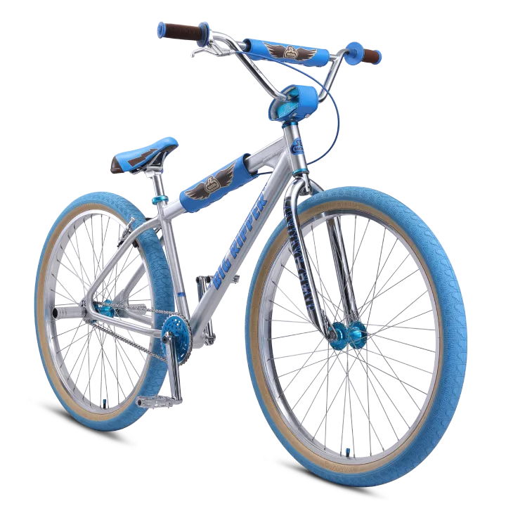 SE Bikes Big Ripper 29" Silver & Blue Big BMX - SE Bikes Cruiser BMX