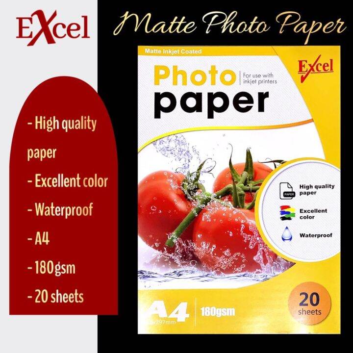 Excel - A4 Matte Photo paper 180gsm 20 sheets | Lazada PH