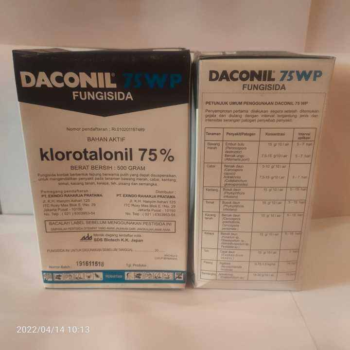 Fungisida daconil 75 WP 500 gr klorotalonil 75% untuk mengendalikan penyakit pada tanaman ...