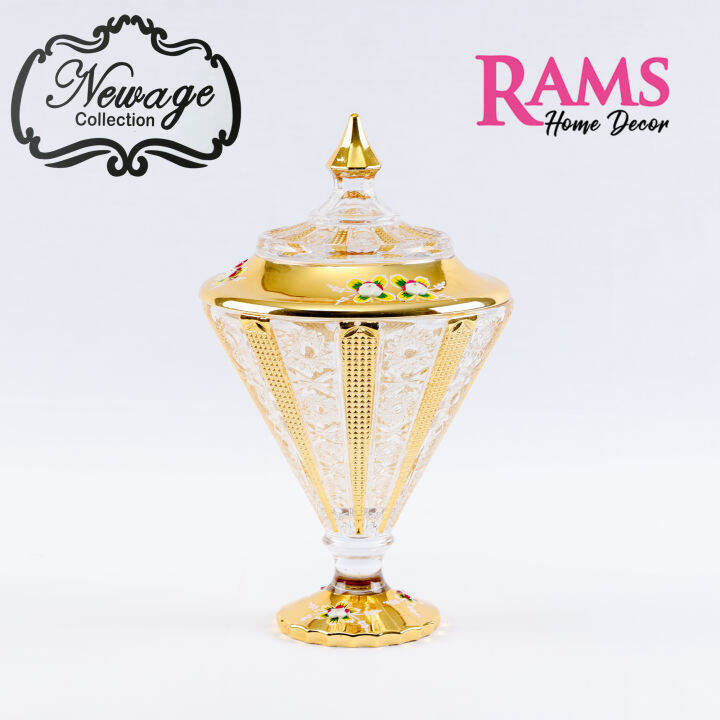 Newage 33cm Tall Candy Box with Lid / Glass Snack Jar / Food Storage ...