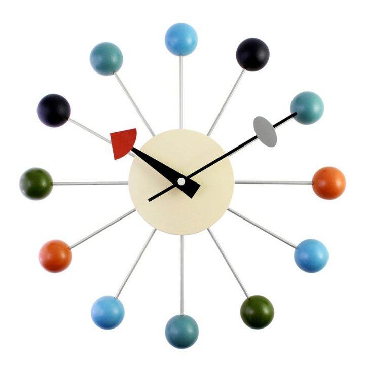 Simple Colorful Ball Modern Clock Art Simulation Sport Decorative Candy ...