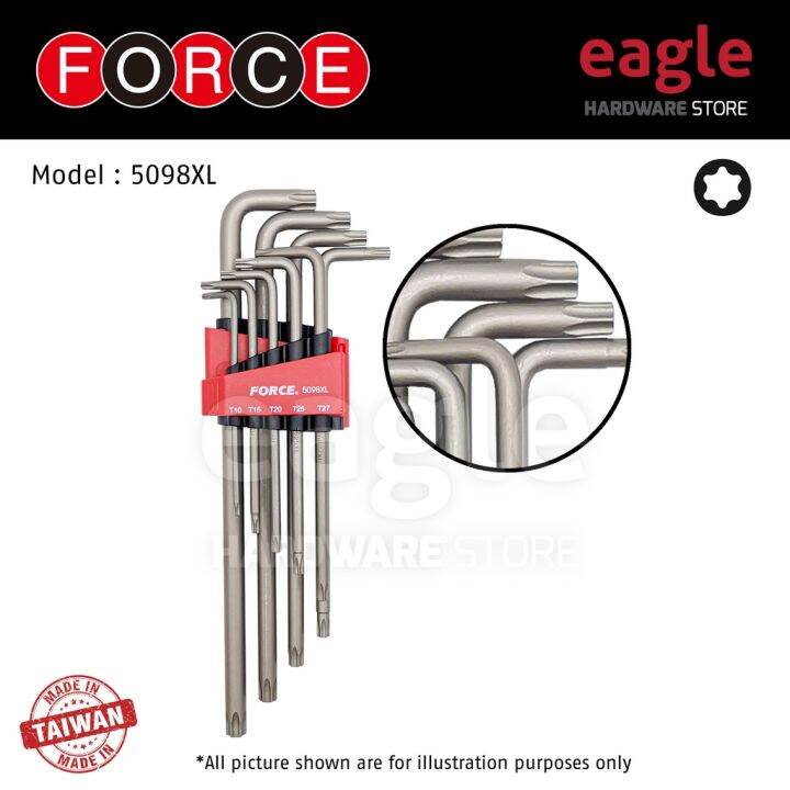 Force 5098XL Star Key Set, T10 ~ T50, Extra Long, 9pc | Lazada