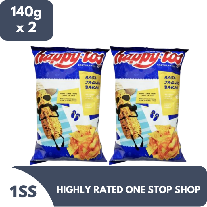 Happy Tos Tortilla Chips, Roasted Corn Flavor 140g x 2 | Lazada PH
