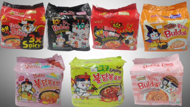 Samyang BULDAK Cheese Hot Chicken,Carbonara,Jjajang,2X Spicy,3X Spicy ...